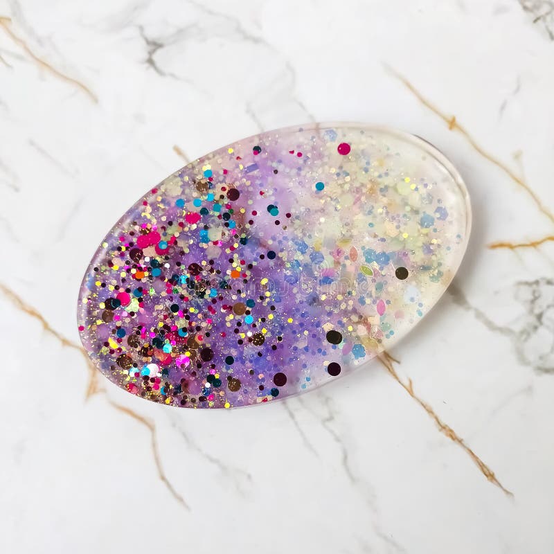 Handmade Resin Coaster with Floral Pattern on White Background Stock ...