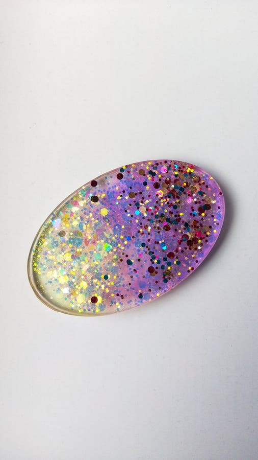 Handmade Resin Coaster with Floral Pattern on White Background Stock ...