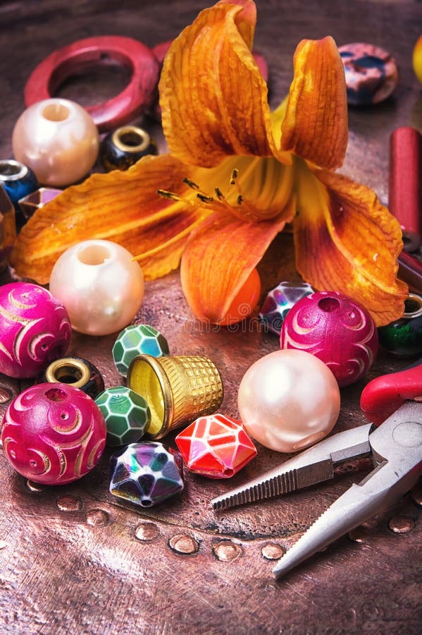 Handmade Retro bead stock photo. Image of necklace, jewel - 96568858