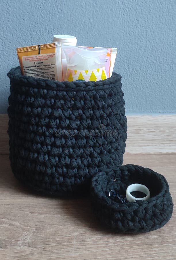Handmade Ribbon Crochet Baskets for Organizing an Eco-friendly Home ...