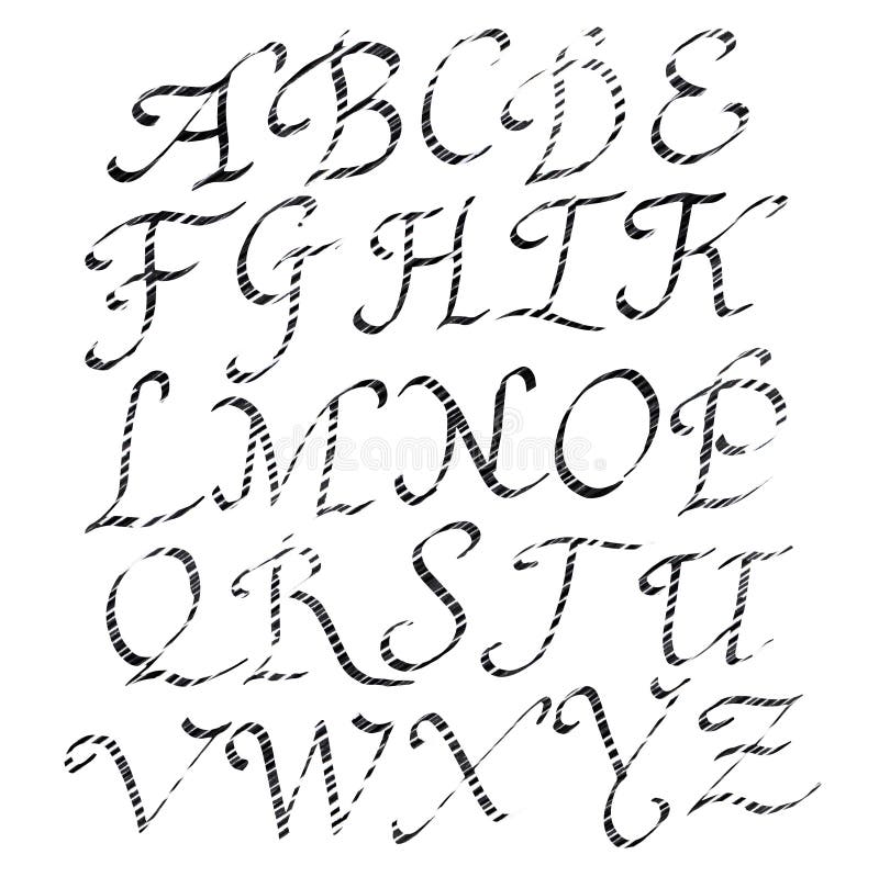 Handmade Roman alphabet stock illustration. Illustration of latin ...