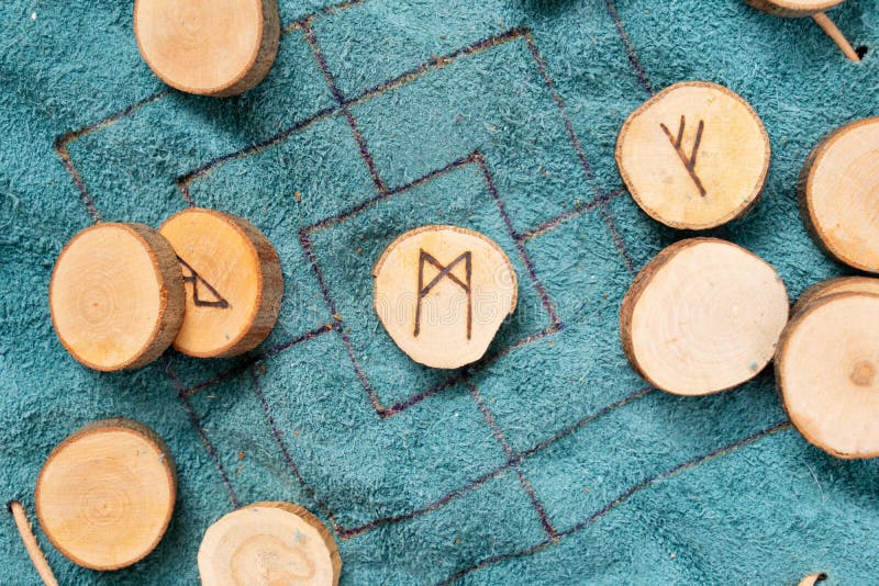 Handmade Runes for Fortunetelling Stock Photo - Image of rite, esoteric ...