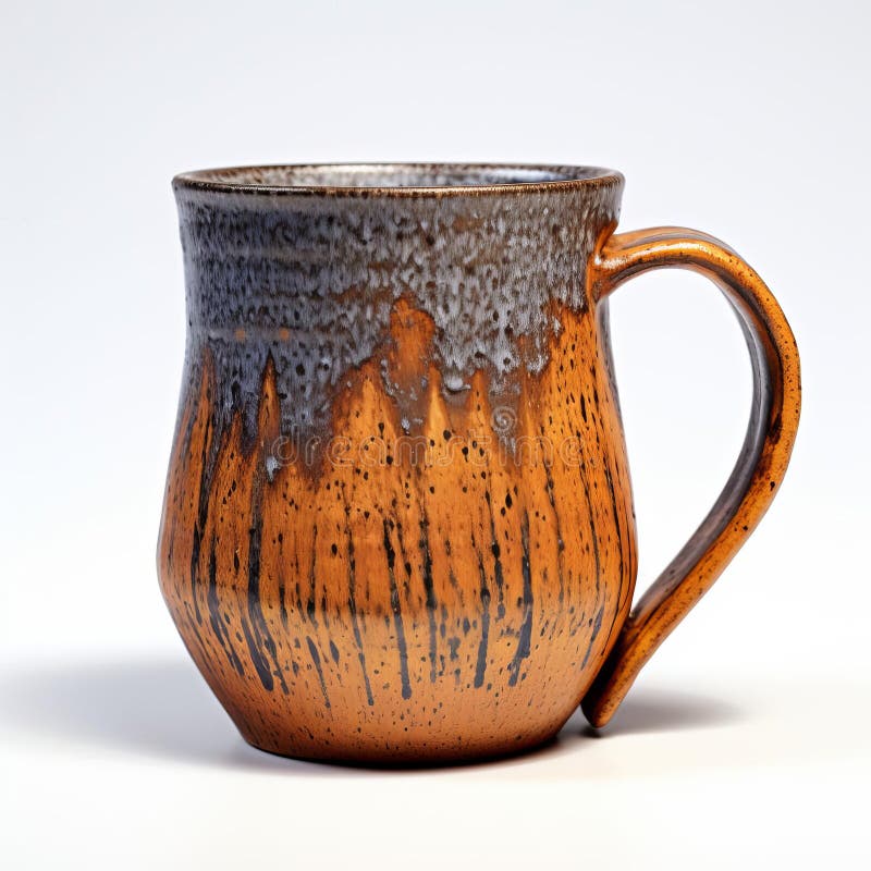 Handmade Rustic Earthy Mug with Unique Glaze Design Stock Illustration ...