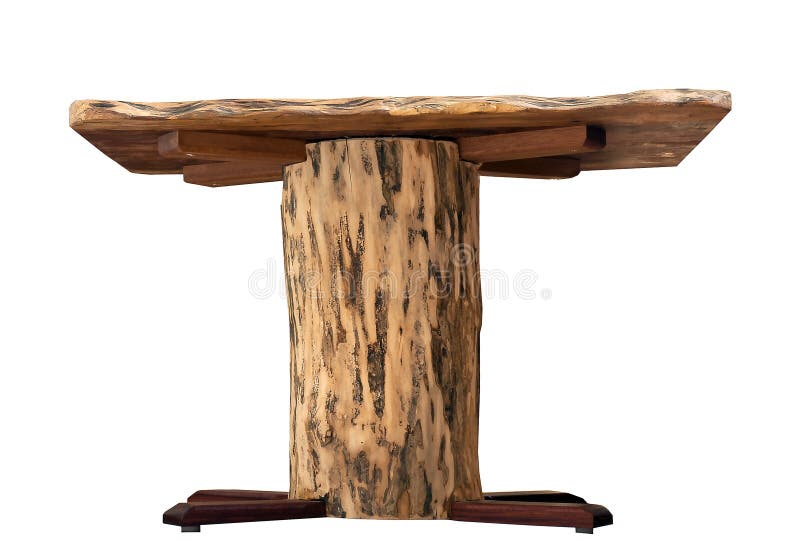 Handmade Rustic Wooden Coffee Table Stock Photo - Image of isolated ...