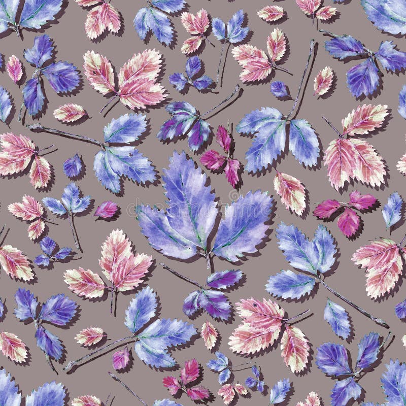 Handmade Seamless Pattern with Wild Leaves. Stock Illustration ...