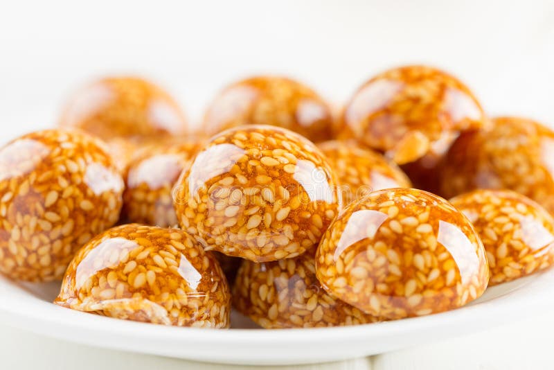 Handmade Sesame Candy in Sugar Caramel Stock Photo - Image of granola ...
