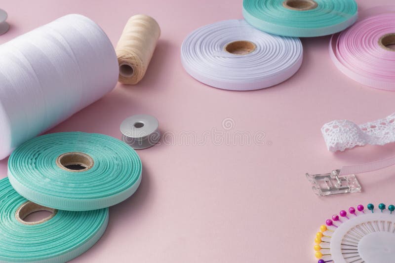 Handmade and Sewing Background. Sewing Accessories for Needlework on ...
