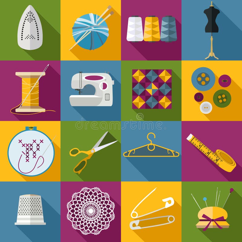 Sewing icons stock vector. Illustration of white, sewing - 10202936