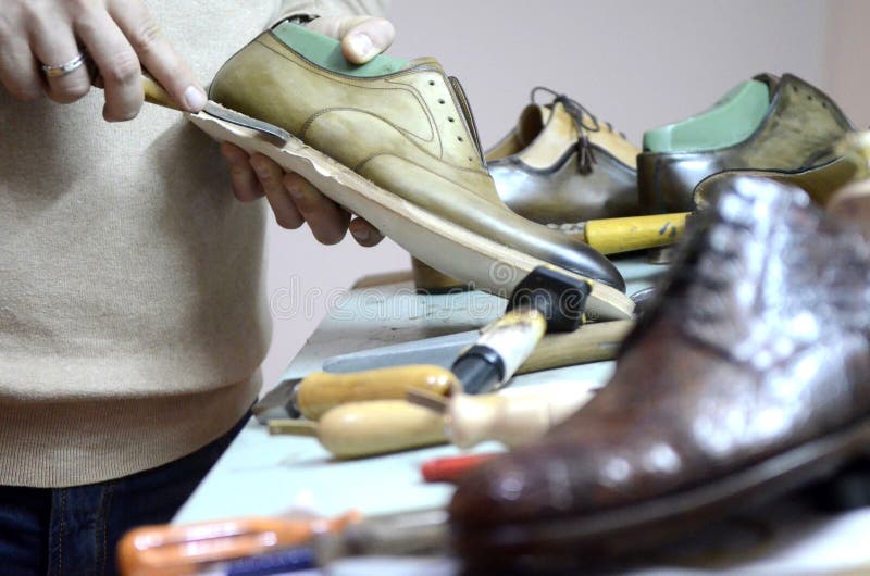 Handmade shoes stock image. Image of shoemaker, horizontal - 107247455