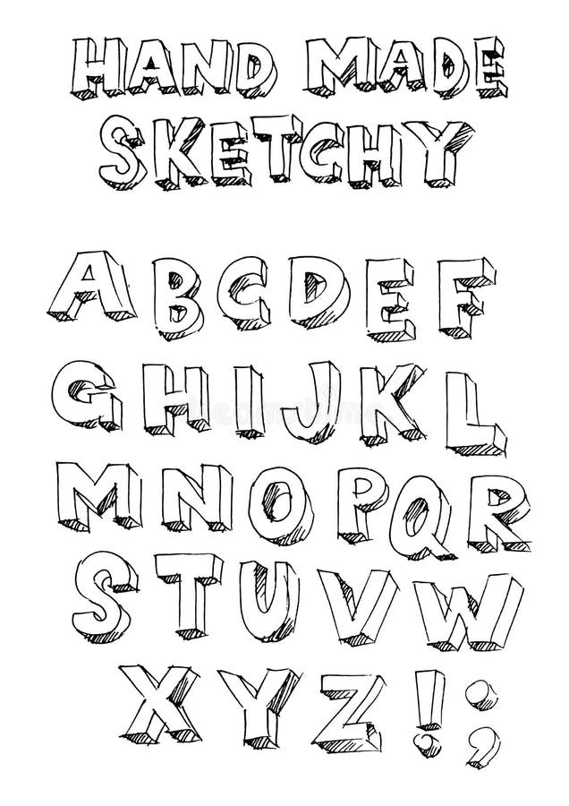 Fun Sketchy Font Collection Red Stock Vector - Illustration of cartoon ...