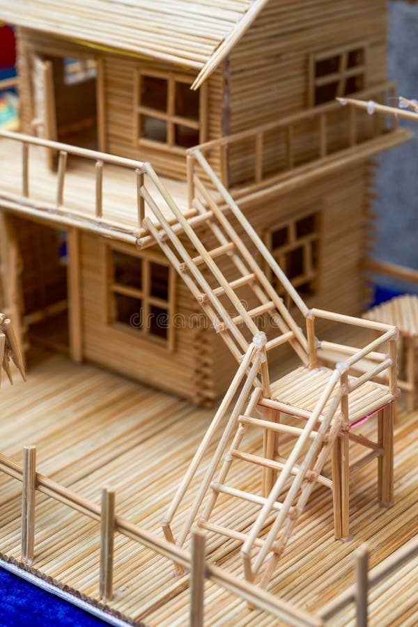 Handmade Small Houses Built with Bamboo Sticks Stock Photo - Image of ...