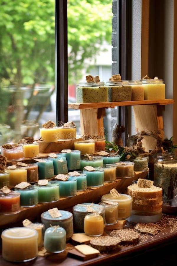 Handmade Soap and Bath Products Display Stock Illustration ...