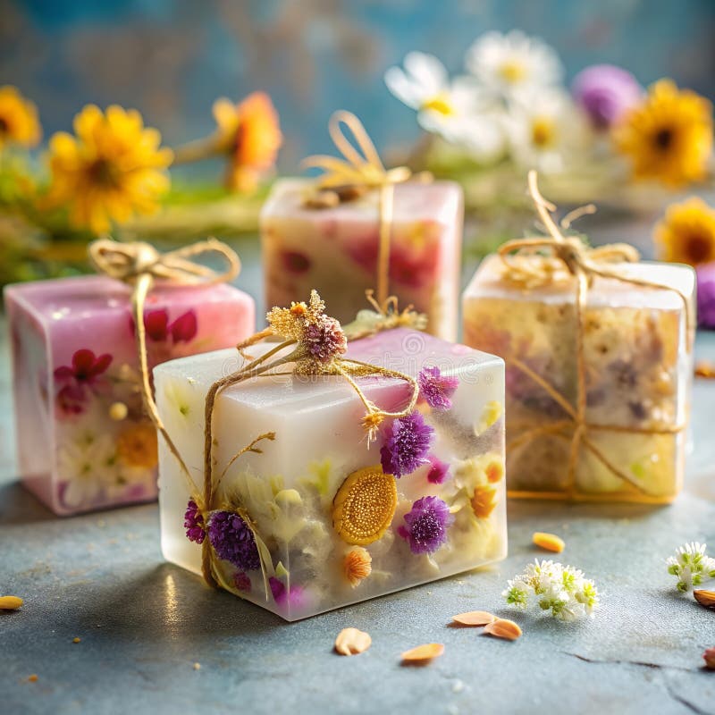 Assortment of Different Types of Handmade Soaps. Spa Still Lives .Give ...