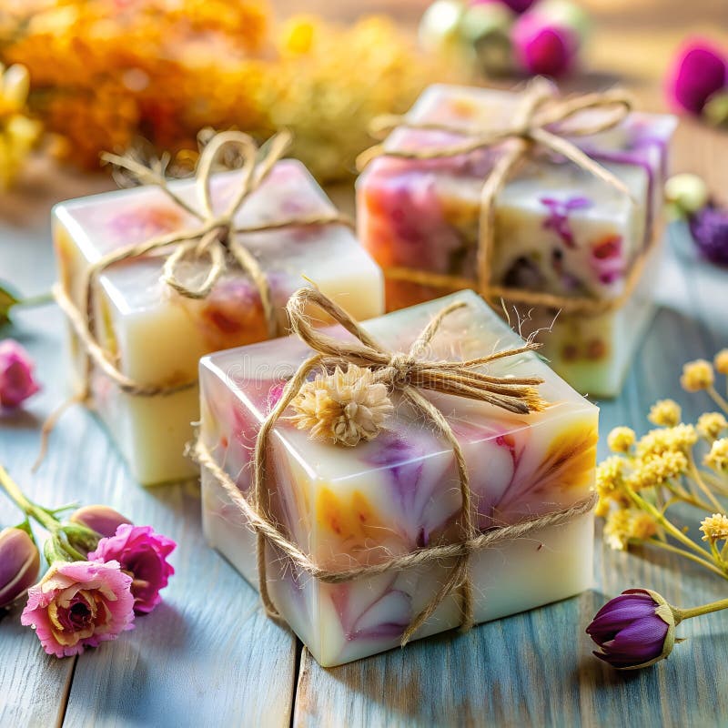 Assortment of Different Types of Handmade Soaps. Spa Still Lives .Give ...