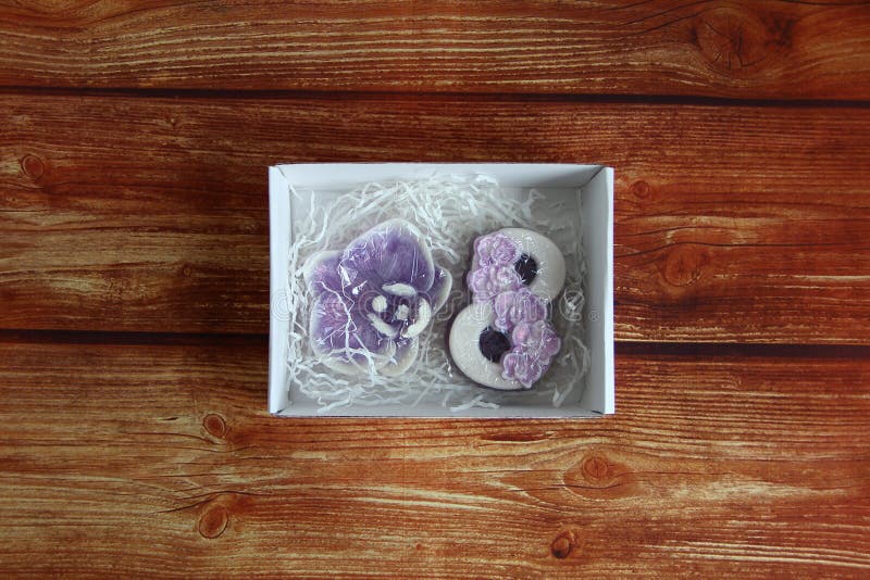 Handmade Soap in the Form of Number 8 in Gift Box Stock Photo - Image ...