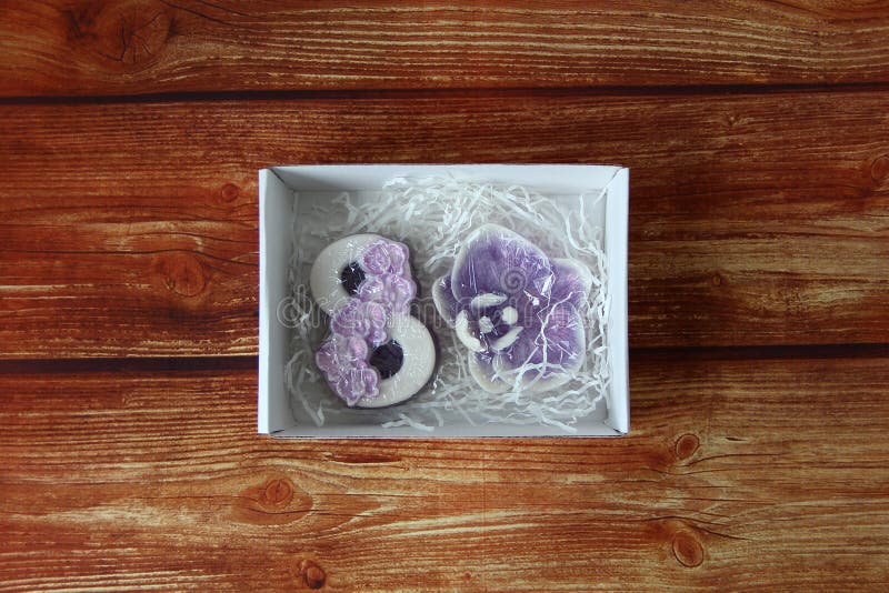 Handmade Soap in the Form of Number 8 in Gift Box Stock Photo - Image ...