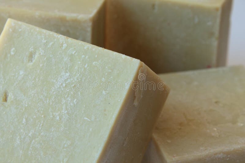 Rustic Bar of Natural Handmade Olive Oil Soap. Stock Photo - Image of ...