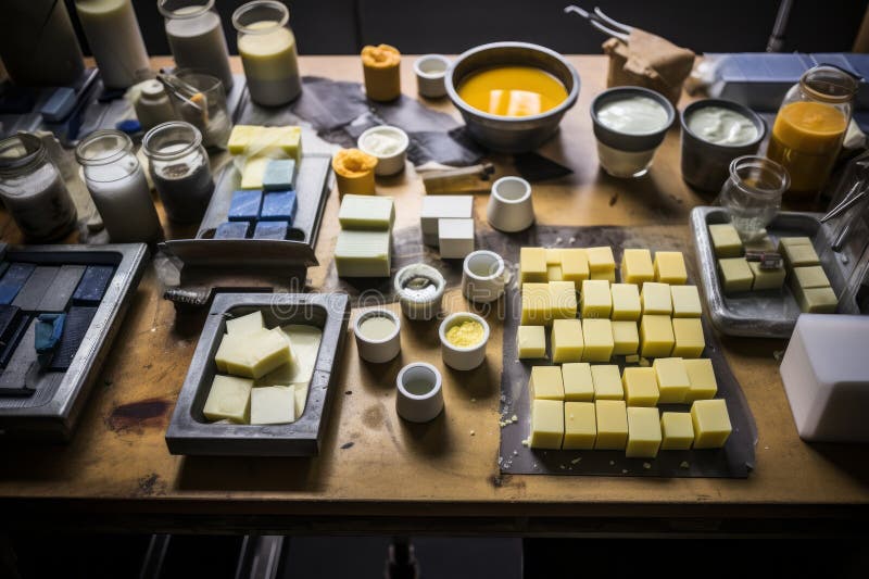 Handmade Soap Production, Worktable in a Laboratory Stock Image - Image ...