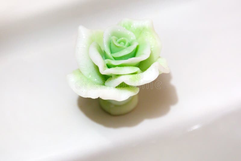 Handmade Soap in the Shape of a White Rose Flower Stock Photo - Image ...