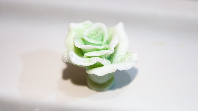 Handmade Soap in the Shape of a White Rose Flower Stock Photo - Image ...
