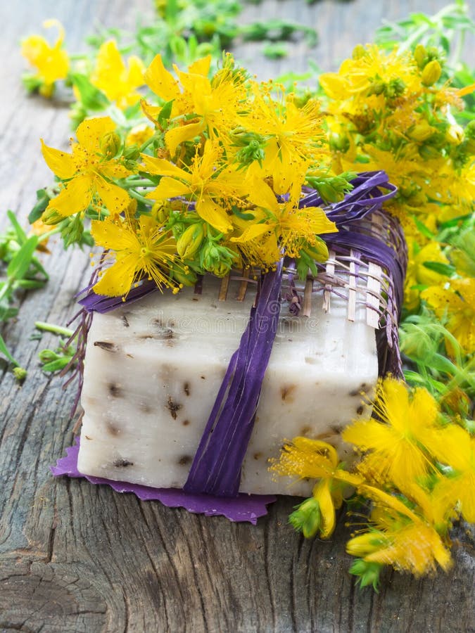 Handmade Soap with St John S Wort Stock Photo - Image of healthy, herb ...