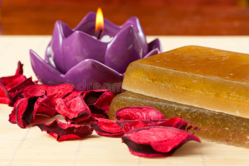 Soaps and candles. stock photo. Image of cleaning, healthy - 98026644 Soaps and candles. stock photo. Image of cleaning, healthy - 98026644