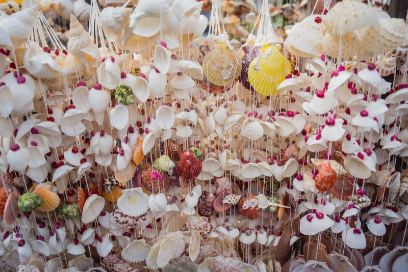 Handmade Souvenir Decorated with Different Sea Shells Stock Image ...