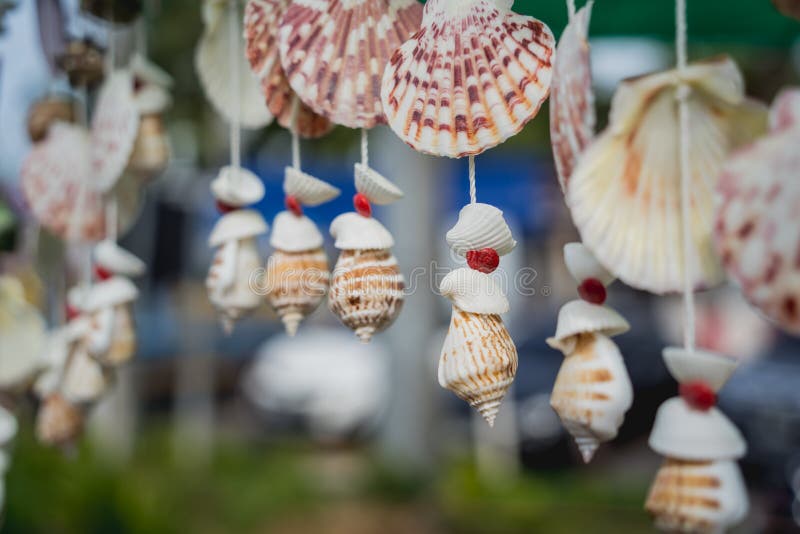 Handmade Souvenir Decorated with Different Sea Shells Stock Image ...