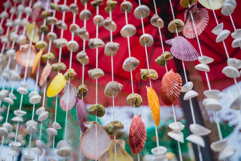 Handmade Souvenir Decorated with Different Sea Shells Stock Image ...