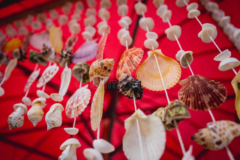 Handmade Souvenir Decorated with Different Sea Shells Stock Image ...