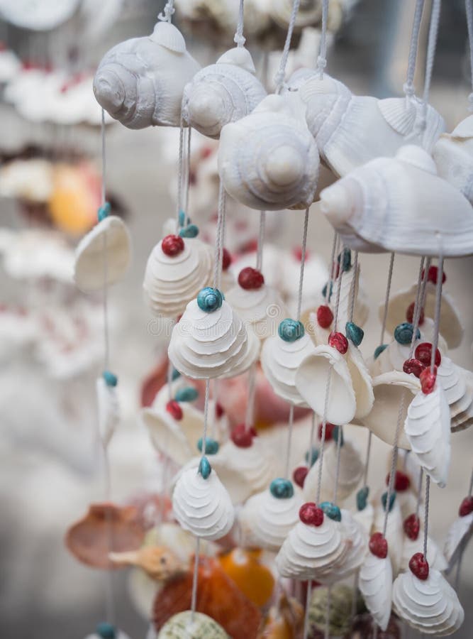 Handmade Souvenir Decorated with Different Sea Shells Stock Image ...