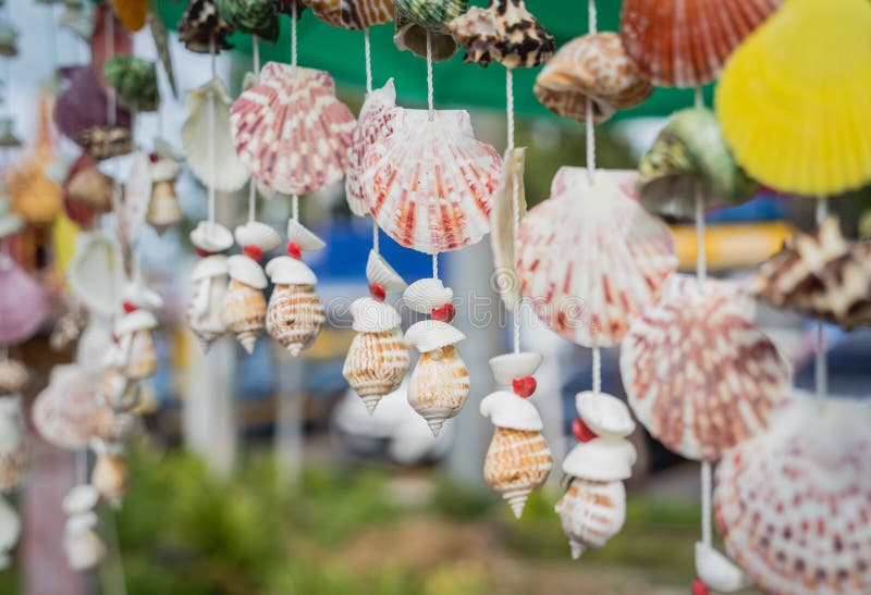 Handmade Souvenir Decorated with Different Sea Shells Stock Photo ...