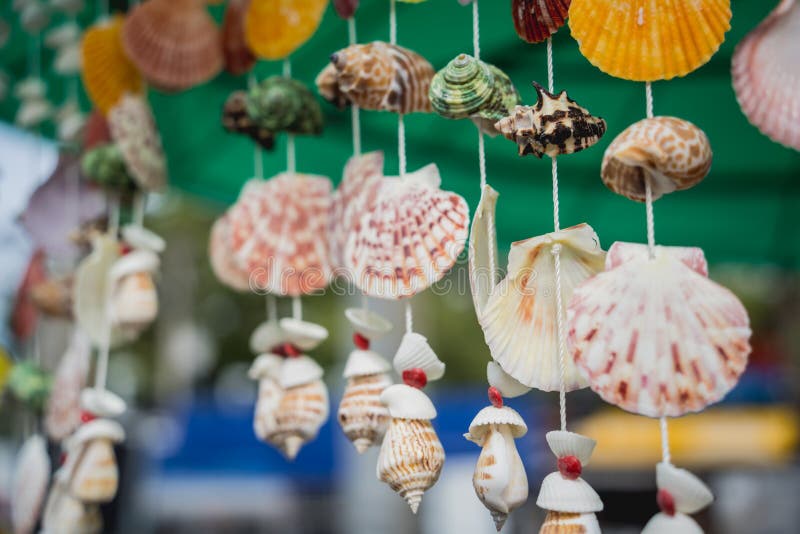 Handmade Souvenir Decorated with Different Sea Shells Stock Image ...
