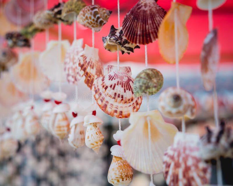 Handmade Souvenir Decorated with Different Sea Shells Stock Photo ...