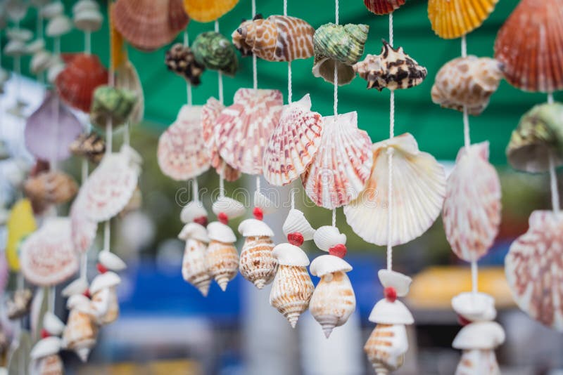 Handmade Souvenir Decorated with Different Sea Shells Stock Image ...