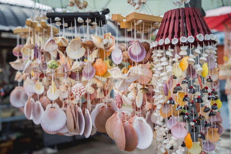 Handmade Souvenir Decorated with Different Sea Shells Stock Image ...