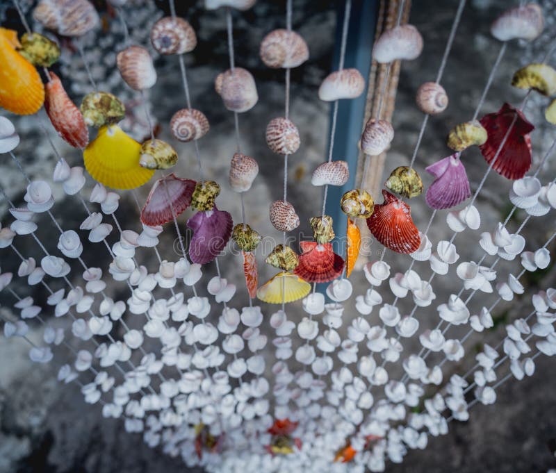 Handmade Souvenir Decorated with Different Sea Shells Stock Image ...