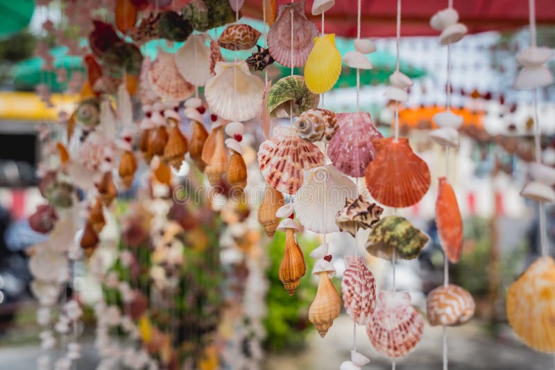 Handmade Souvenir Decorated with Different Sea Shells Stock Photo ...