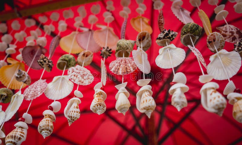 Handmade Souvenir Decorated with Different Sea Shells Stock Image ...
