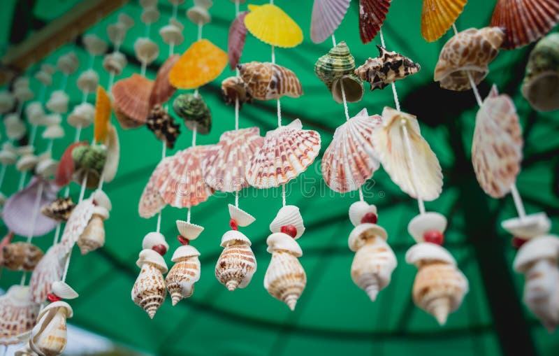 Handmade Souvenir Decorated with Different Sea Shells Stock Image ...