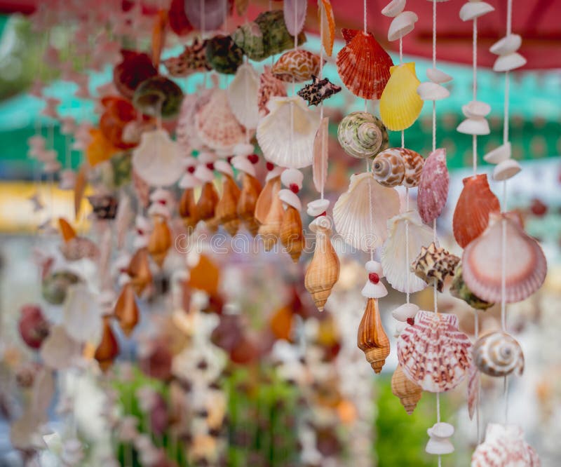 Handmade Souvenir Decorated with Different Sea Shells Stock Image ...