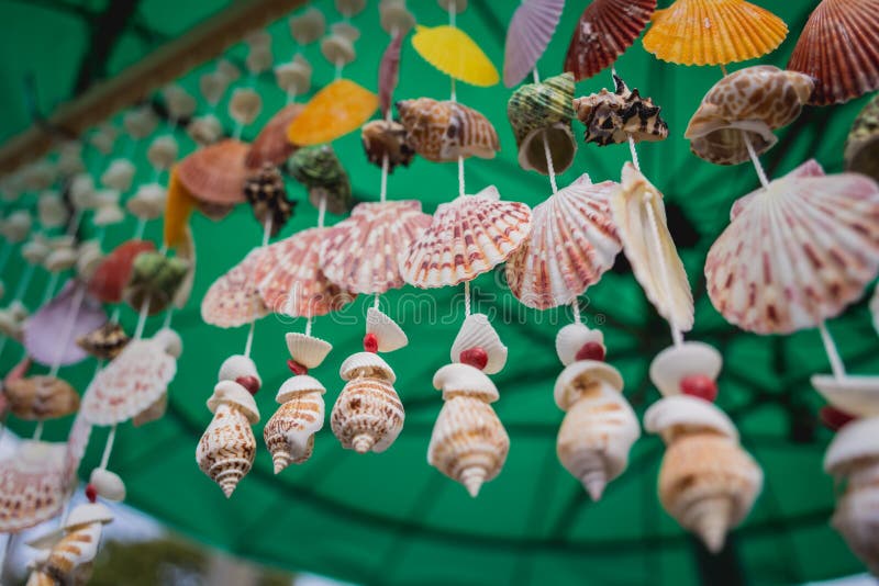 Handmade Souvenir Decorated with Different Sea Shells Stock Image ...