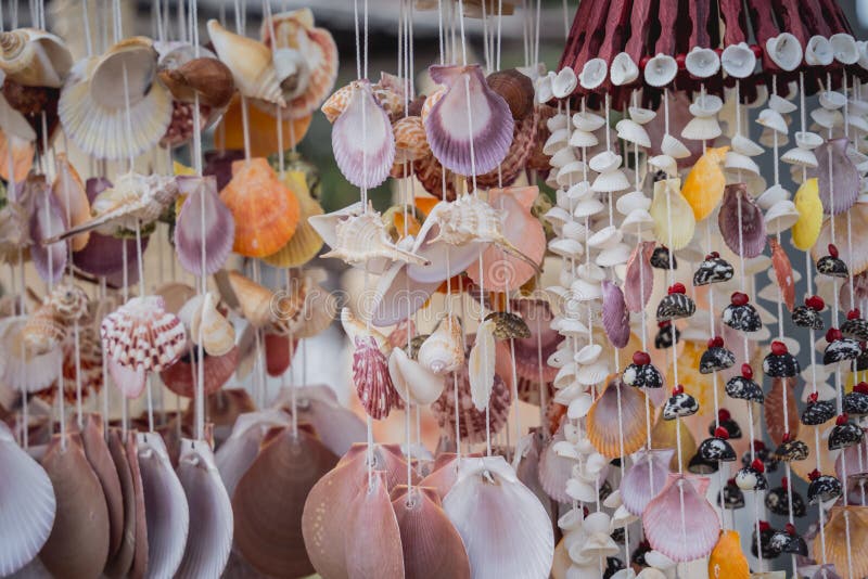 Handmade Souvenir Decorated with Different Sea Shells Stock Image ...