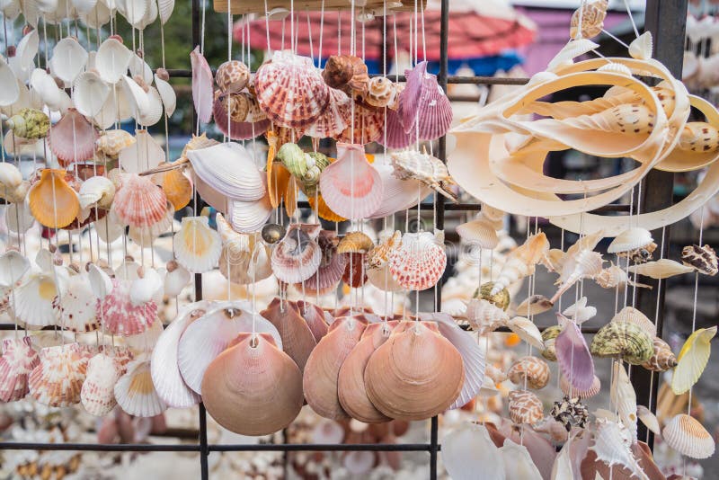 Handmade Souvenir Decorated with Different Sea Shells Stock Image ...