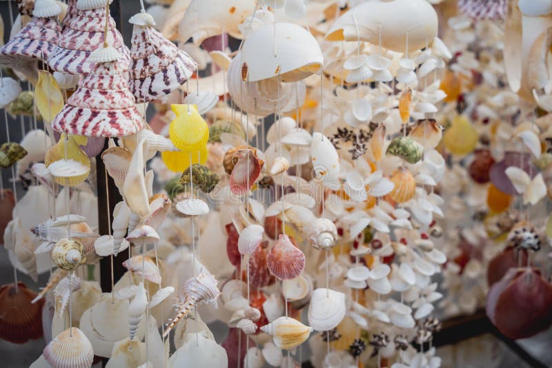 Handmade Souvenir Decorated with Different Sea Shells Stock Photo ...