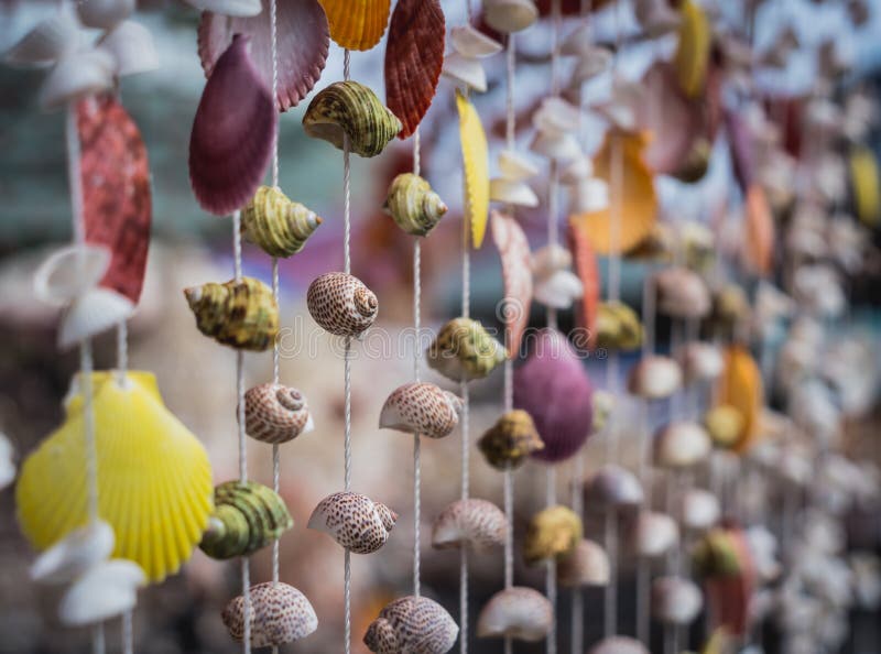 Handmade Souvenir Decorated with Different Sea Shells Stock Photo ...