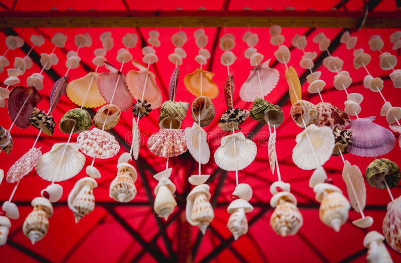 Handmade Souvenir Decorated with Different Sea Shells Stock Image ...