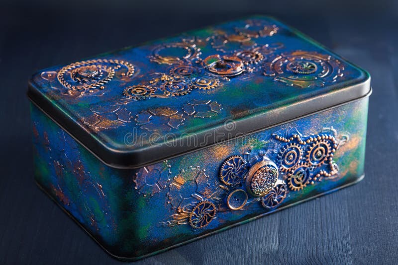 Handmade Steam Punk Box with Mechanical Cogs Wheels Clockwork Stock ...