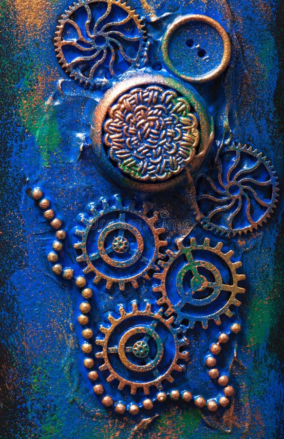 Handmade Steampunk Background Mechanical Cogs Wheels Stock Photo ...