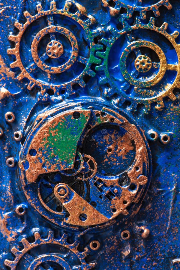 Handmade Steampunk Background Mechanical Cogs Wheels Clockwork Stock ...